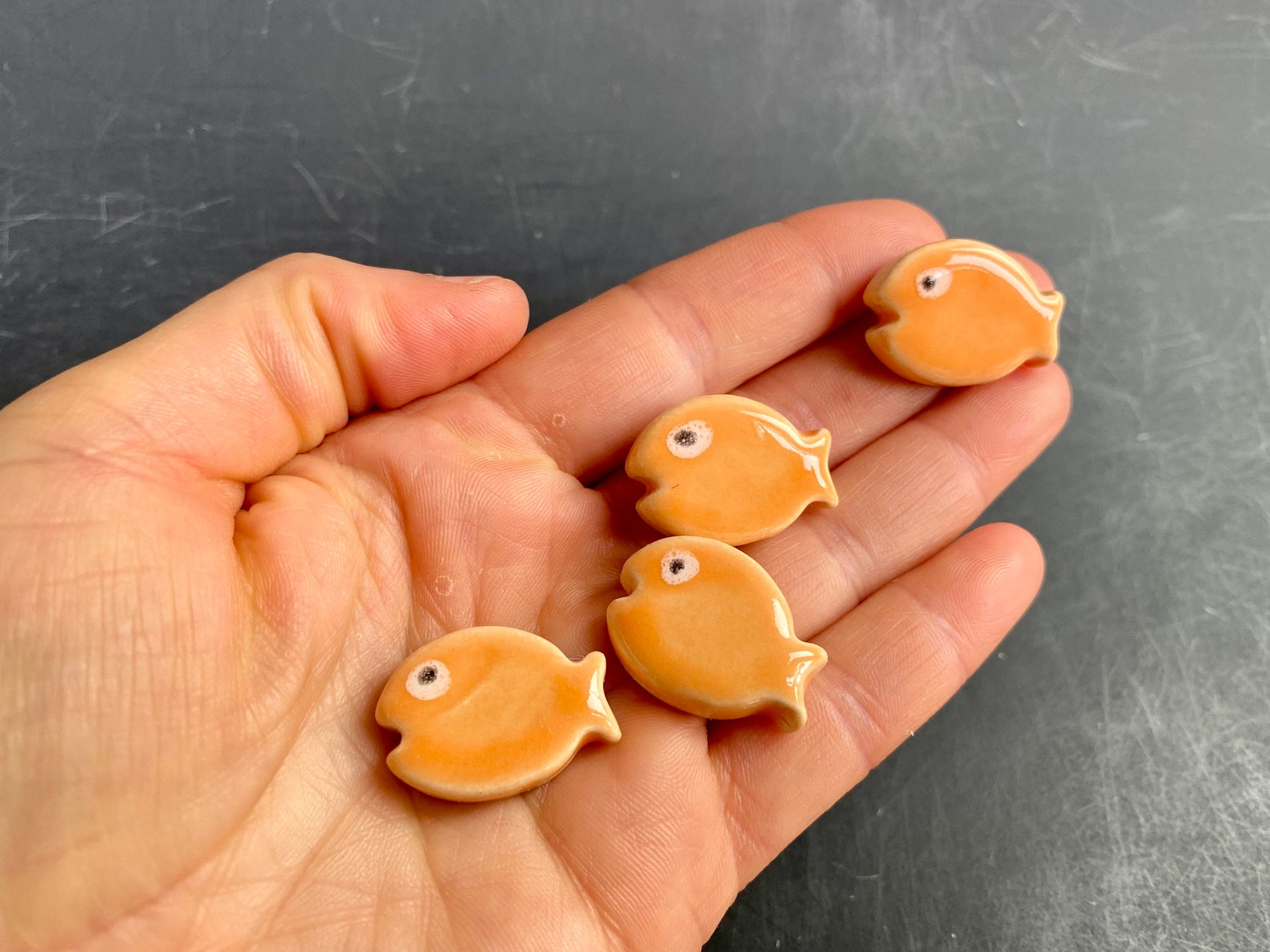 Goldfish Magnets in Tin Orange Fish Magnets Handmade Ceramic | Etsy