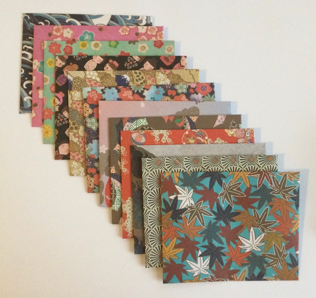 Japanese Washi Envelopes: Handmade Stationery Set of 12 - Etsy