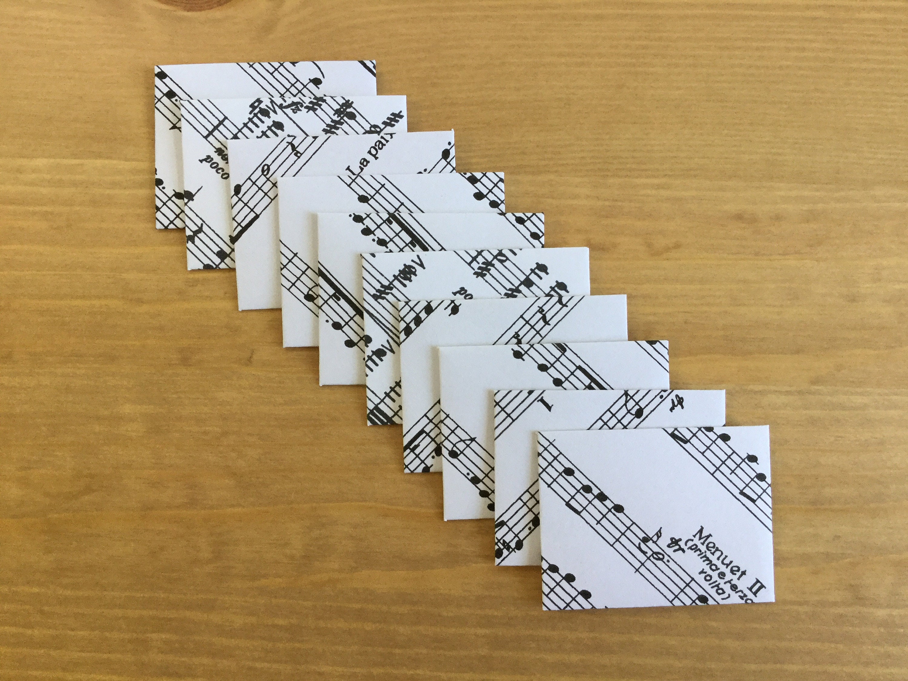 Tiny envelopes and cards music sheets mini music note | Etsy