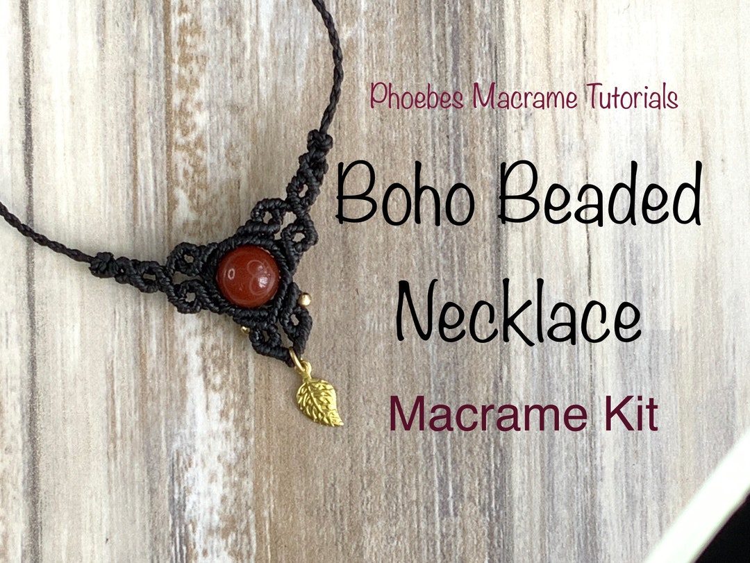 Boho Beaded Necklace Macrame Kit Full Step by Step How to Make Youtube ...