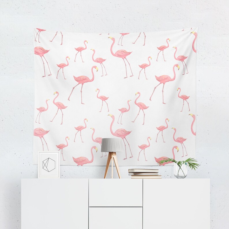 Flamingo wall tapestry flamingo tapestry wall hanging | Etsy