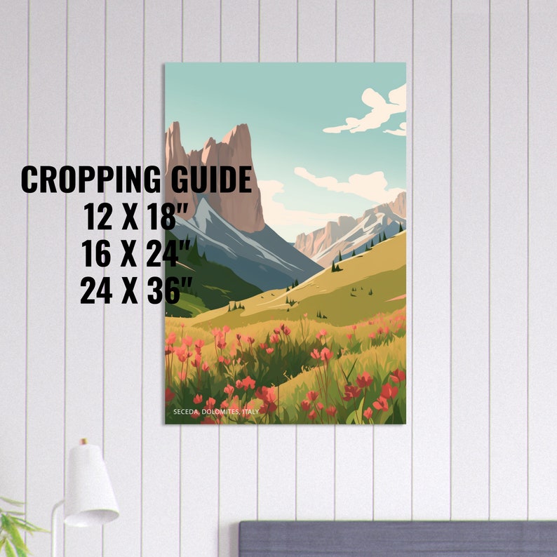 Seceda Poster Print, Italian Dolomites Hike Art, Mid Century Retro ...