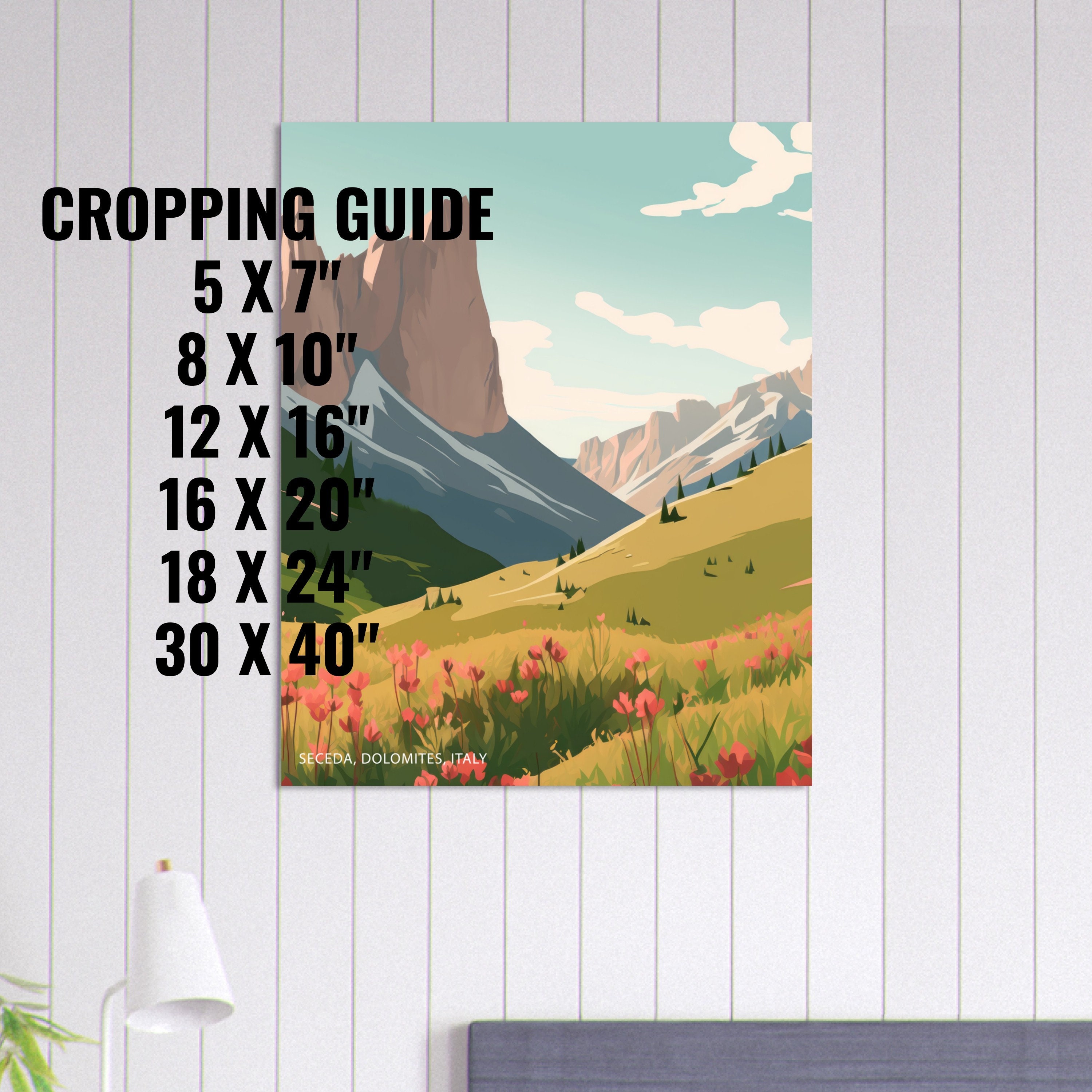 Seceda Poster Print, Italian Dolomites Hike Art, Mid Century Retro ...