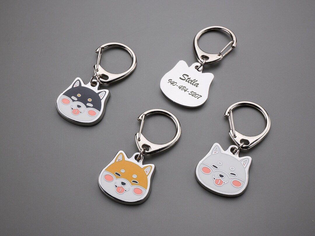 Shiba Inu Dog Tag Enamel Pins Craft Stainless Steel Dog Tags Exquisite ...
