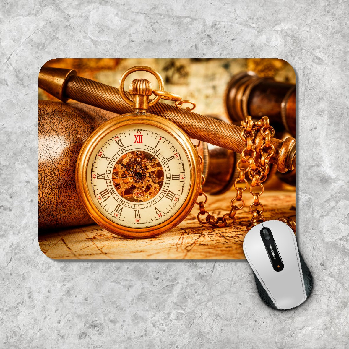 Vintage Mousepad / Mouse Pad Clock | Etsy