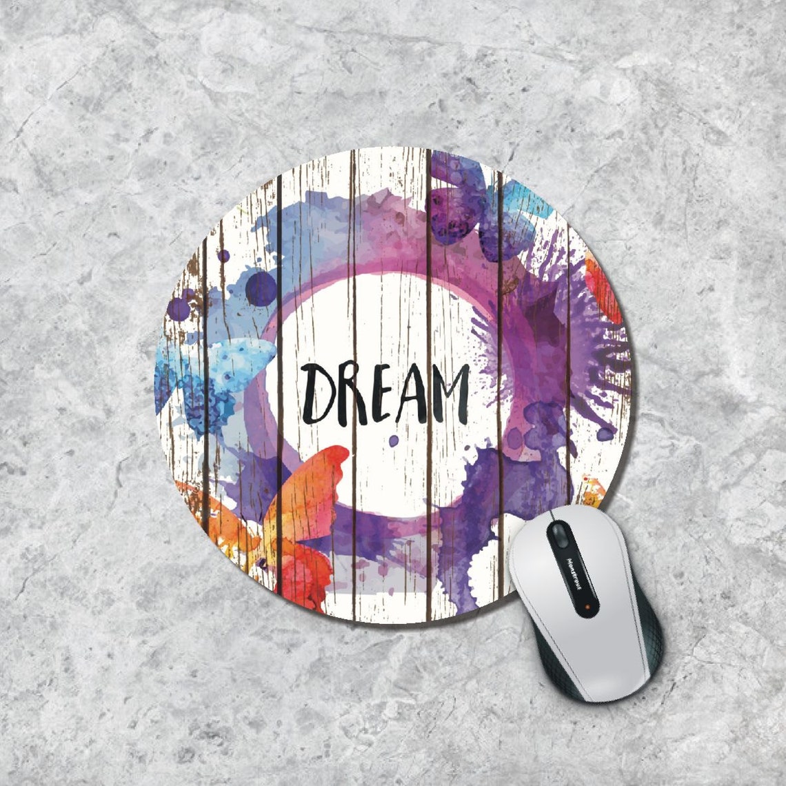 Quote Mousepad Dream Mouse Pad Watercolor Mouse Mat - Etsy