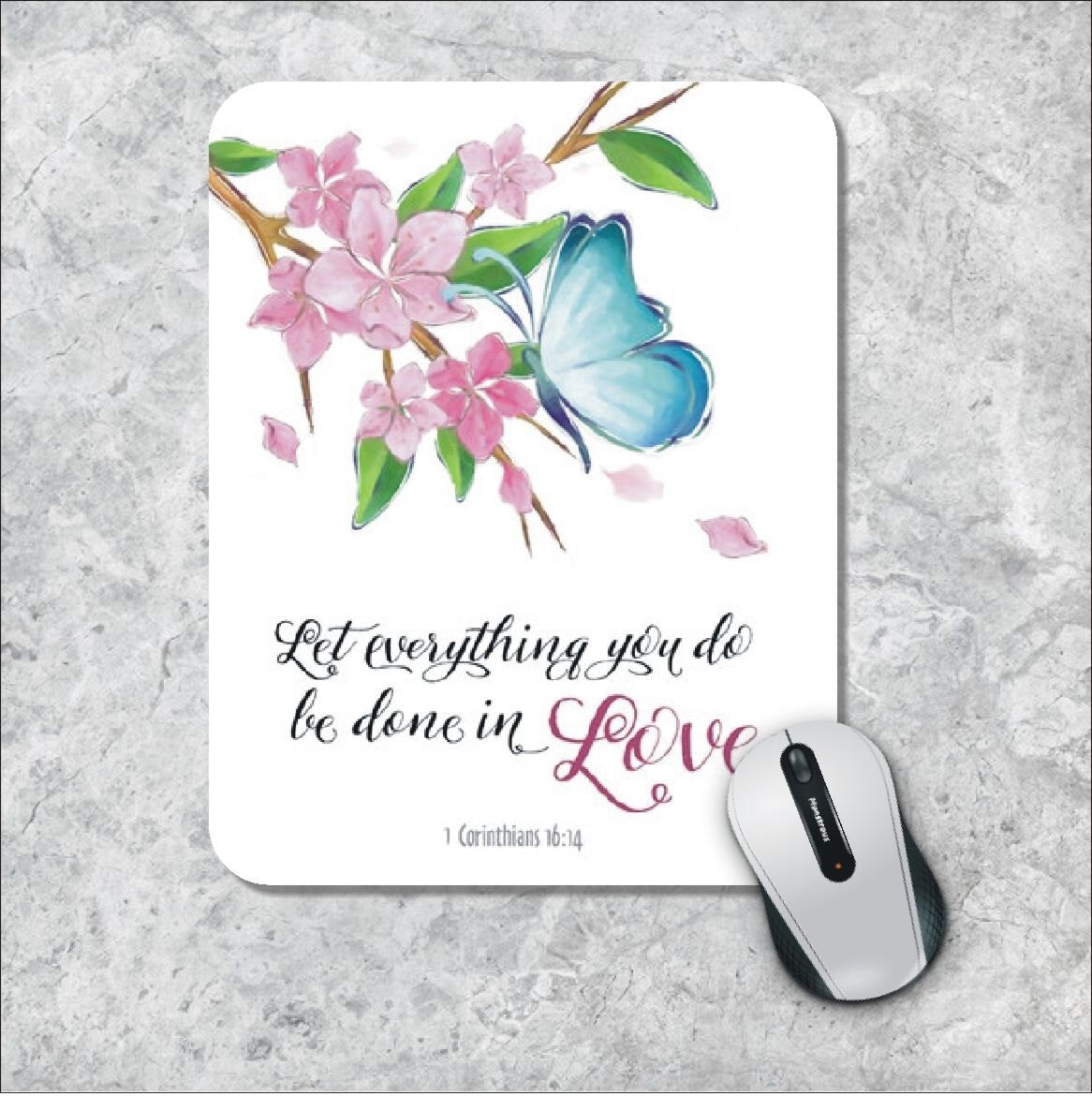 Bible Verse Mousepad Quote Mouse Pad Floral Mouse Pad - Etsy