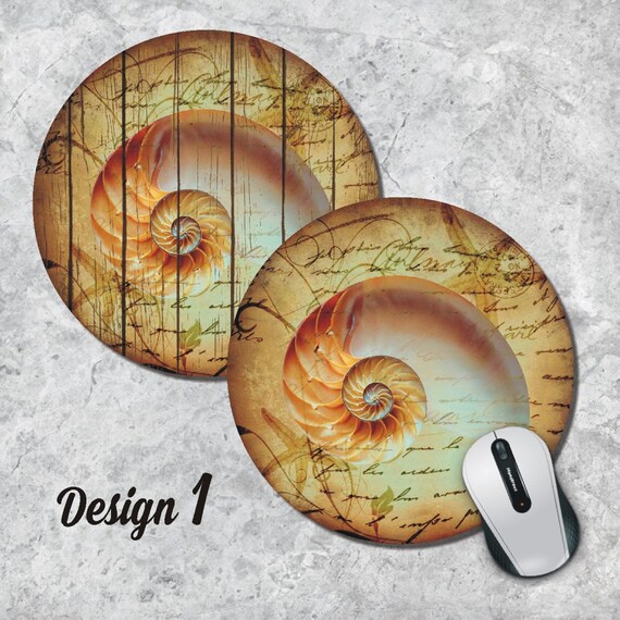 Nautilus Mousepad Seashell Mouse Pad Seahorse Mouse Pad | Etsy