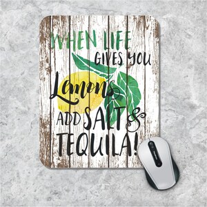 Quote Mousepad, Life Lemon Salt Tequila Mouse Pad, Mouse Mat Coaster ...