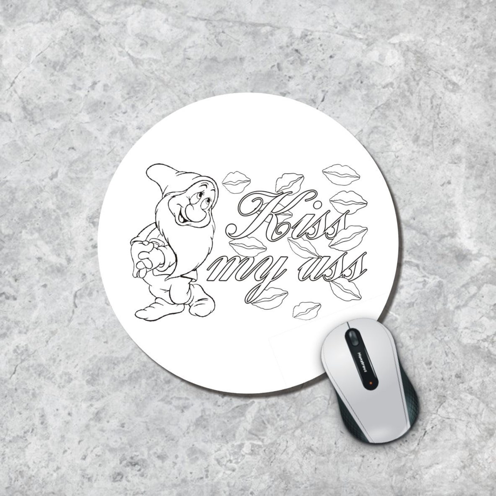Swear Coloring Mousepad Adult Mouse Pad Kiss My ss - Etsy