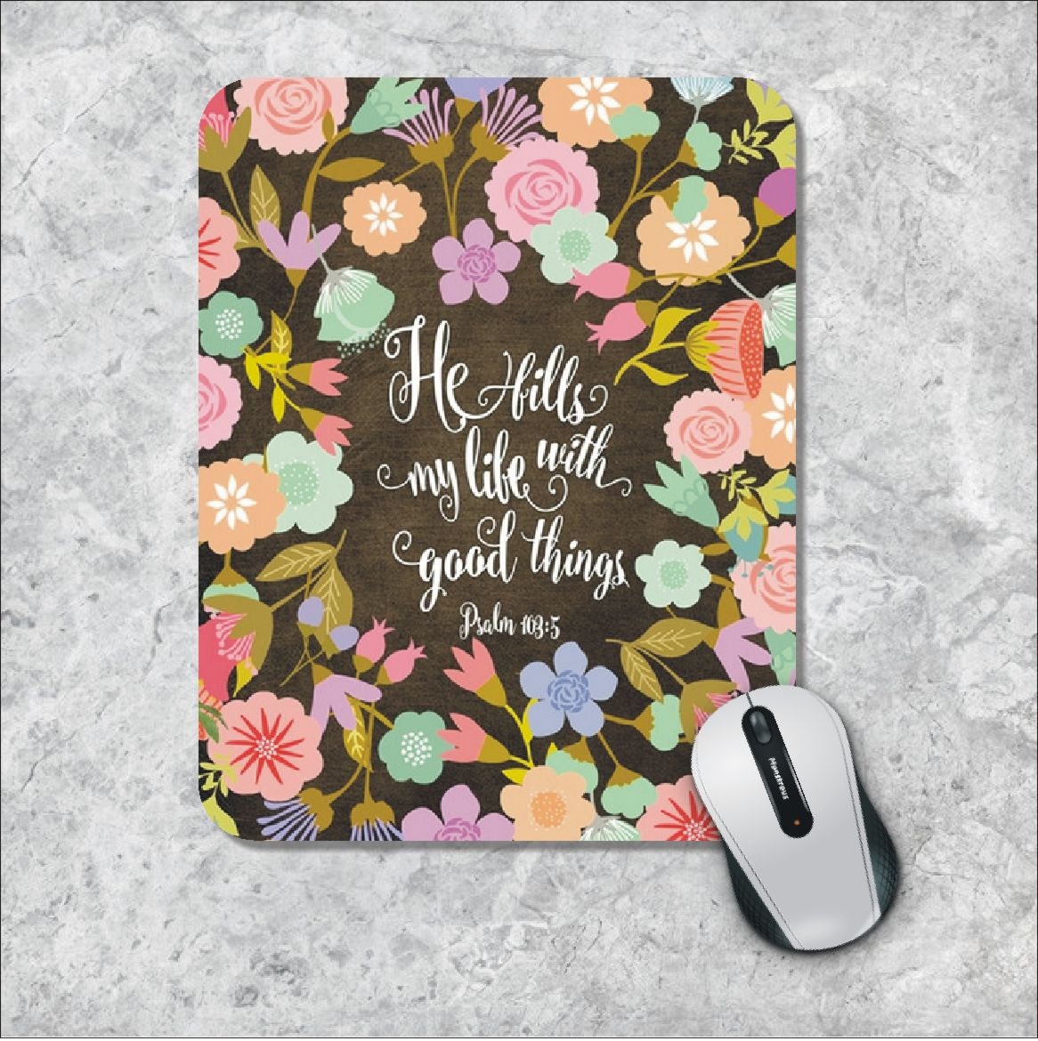 Bible Verse Mousepad, Quote Mouse Pad, Chalkboard Mousepad, Watercolor ...