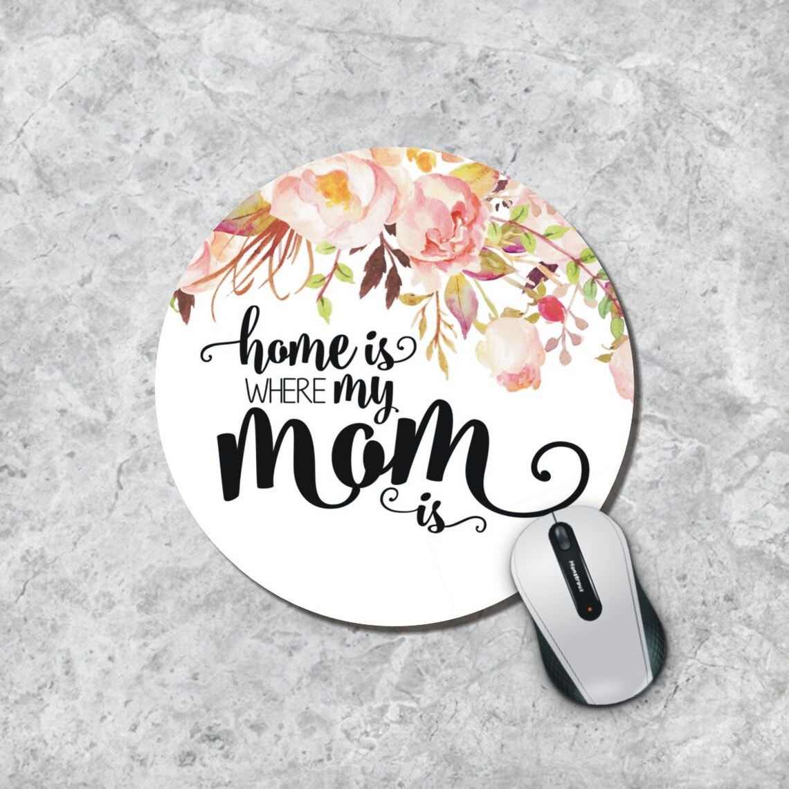 Quote Mousepad, Mother Mouse Pad, Home Where My Mom Is, Watercolor ...