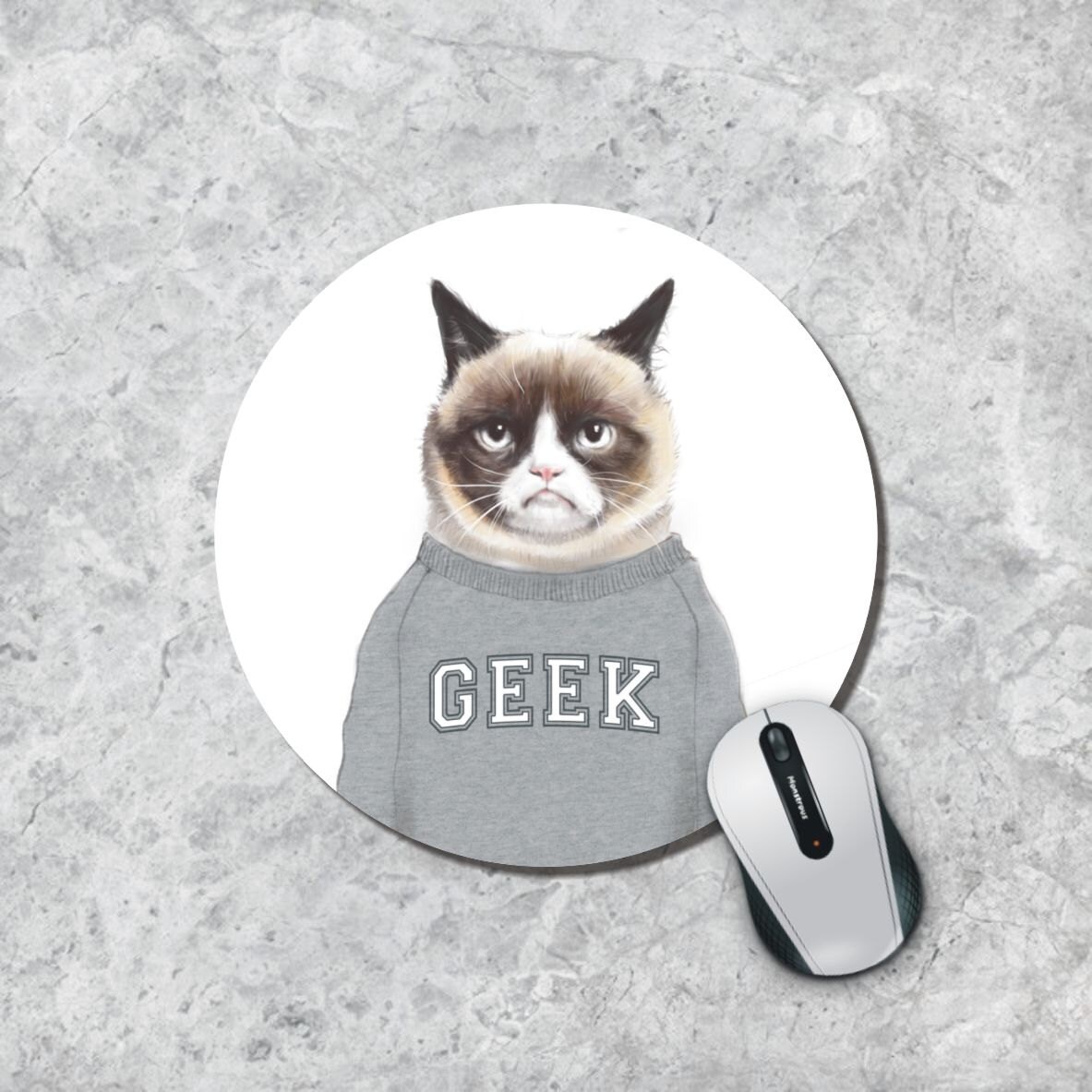 Grumpy Cat Mousepad, Geek Mouse Pad, Funny Mousepad, Animal Mousepad ...