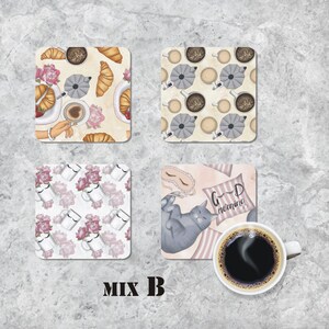 Good Morning Mousepad, Monday Coaster Set, Croissant Mouse Pad ...