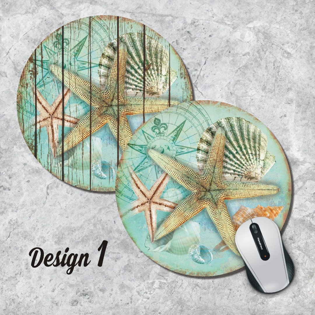Starfish Mousepad, Seashell Mouse Pad, Nautilus Mouse Pad, Sealife ...