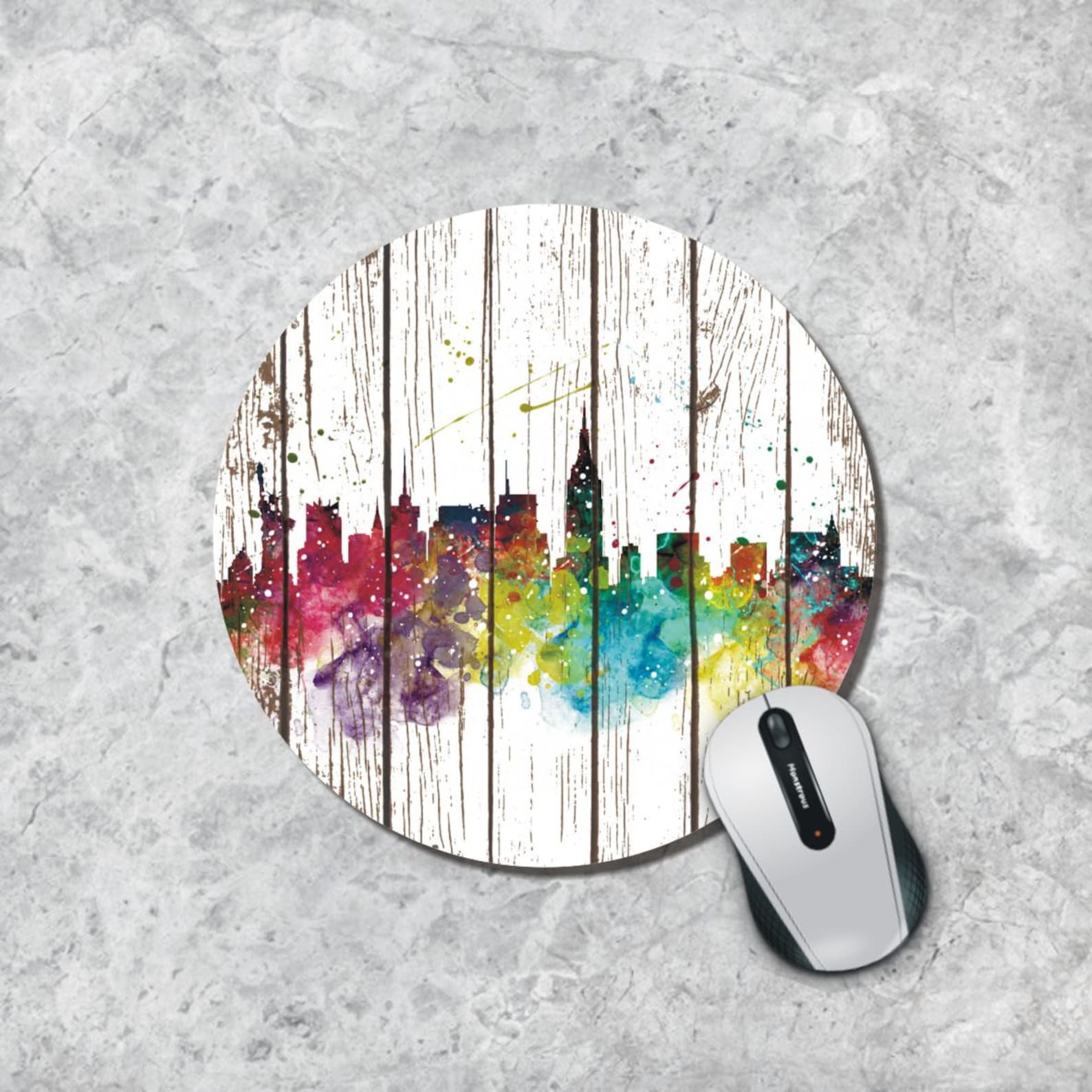 New York Mousepad Skyline Mouse Pad Watercolor Mouse Mat - Etsy