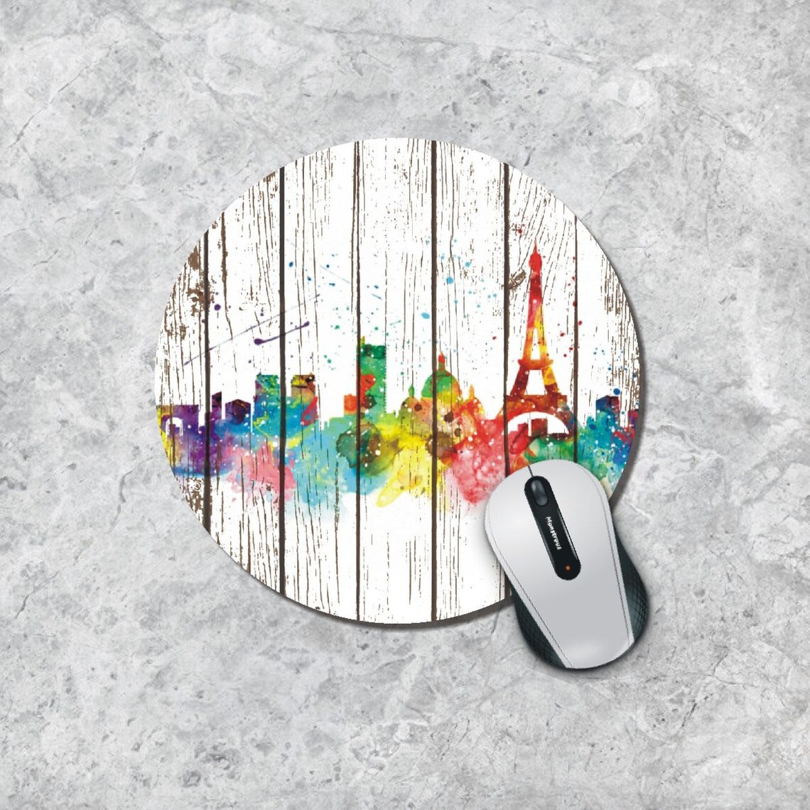 Paris Mousepad, Skyline Mouse Pad, Watercolor Mouse Mat, Paris France ...