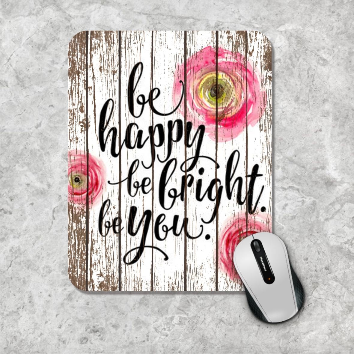 Quote Mousepad Be Happy Mouse Pad Watercolor Mouse Mat - Etsy