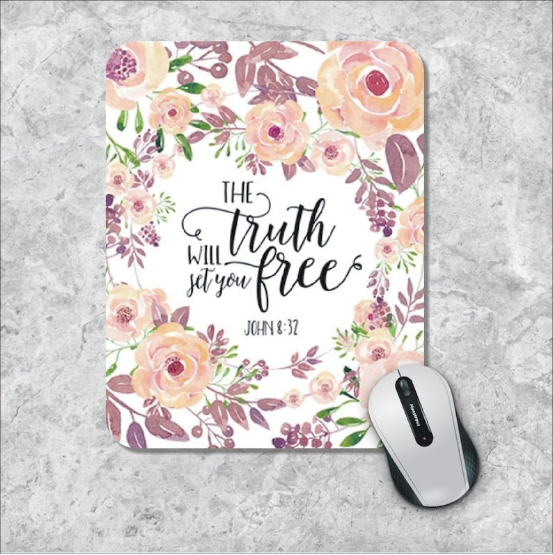Bible Verse Mousepad, Quote Mouse Pad, the Truth Pad, Watercolor Mouse ...