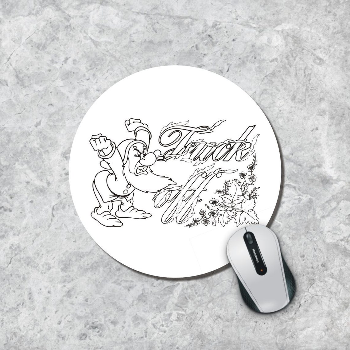 Swear Coloring Mousepad Adult Mouse Pad Fck off Mousepad | Etsy