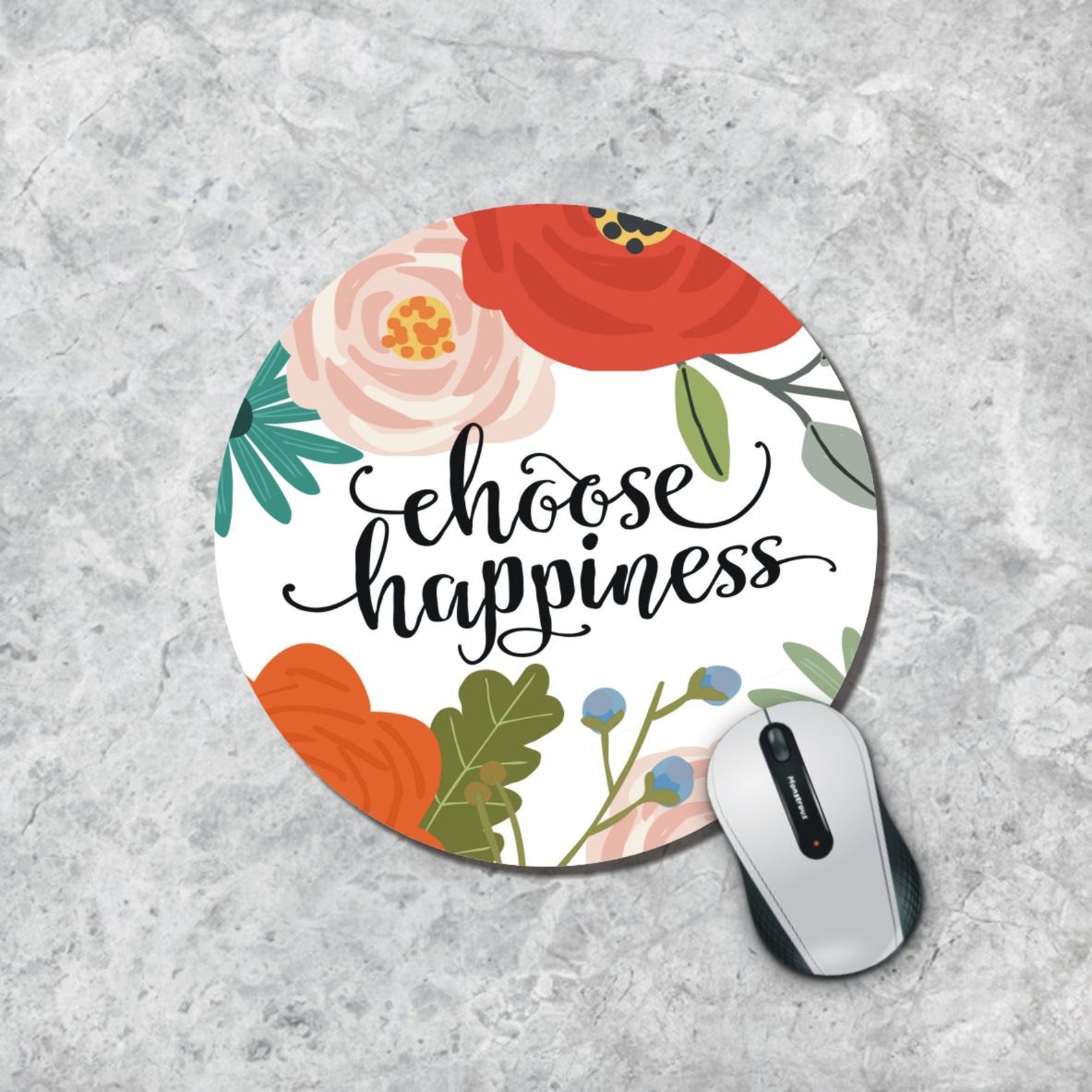 Quote Mousepad Happiness Mouse Pad Round Mouse Pad - Etsy