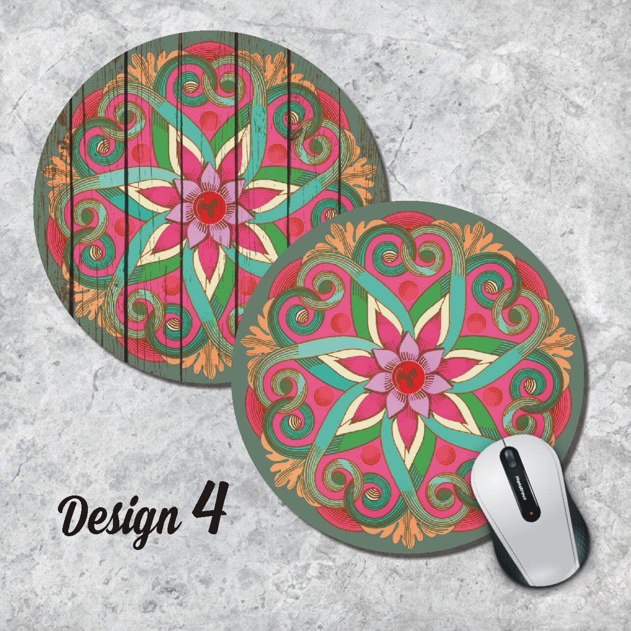 Mandala Mousepad Oriental Mouse Pad Geometric Mouse Pad | Etsy