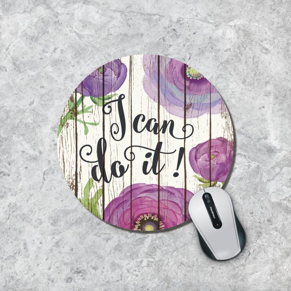 Quote Mousepad I Can Do It Mouse Pad Watercolor Mouse Mat | Etsy