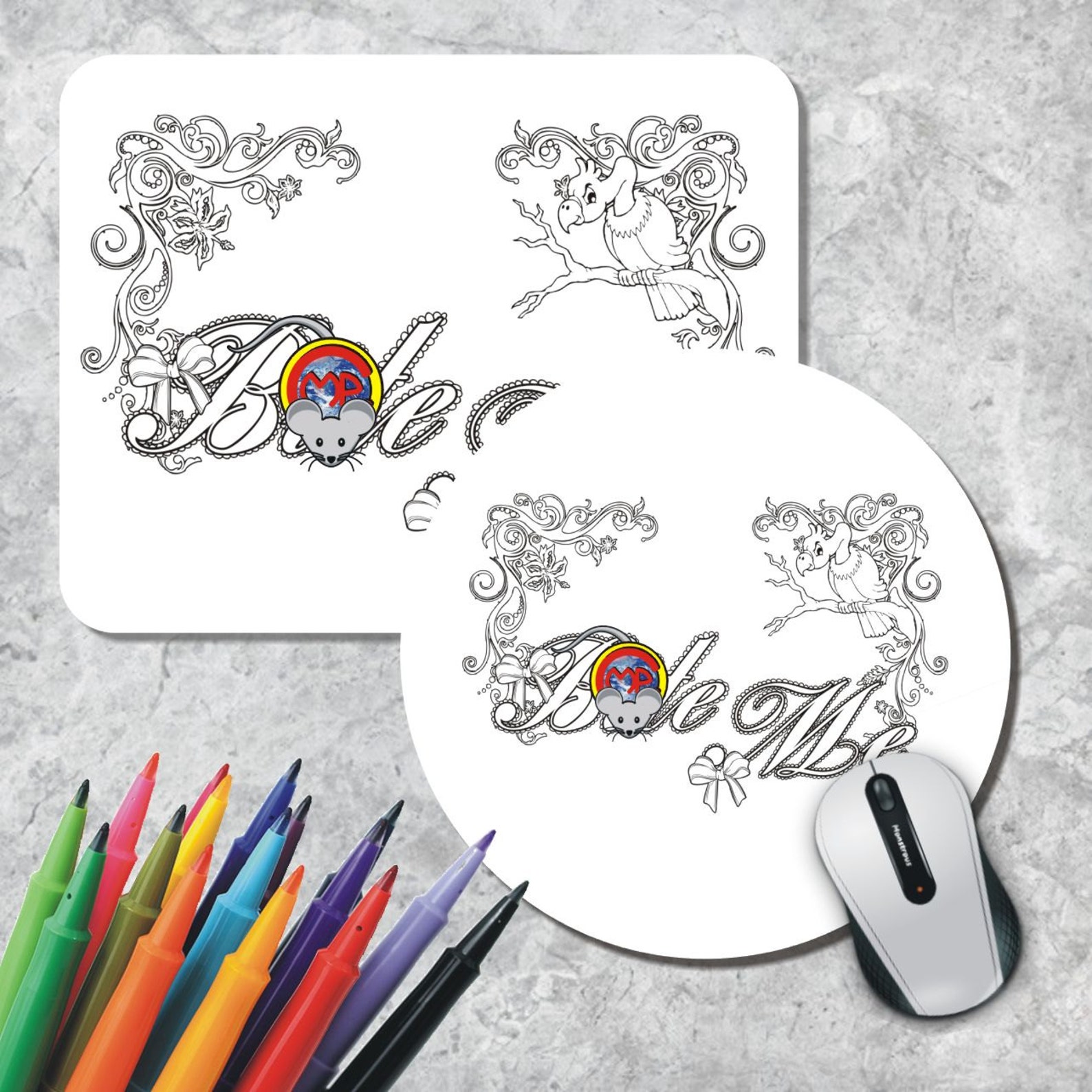Swear Coloring Mousepad Adult Mouse Pad Bte Me Mousepad - Etsy