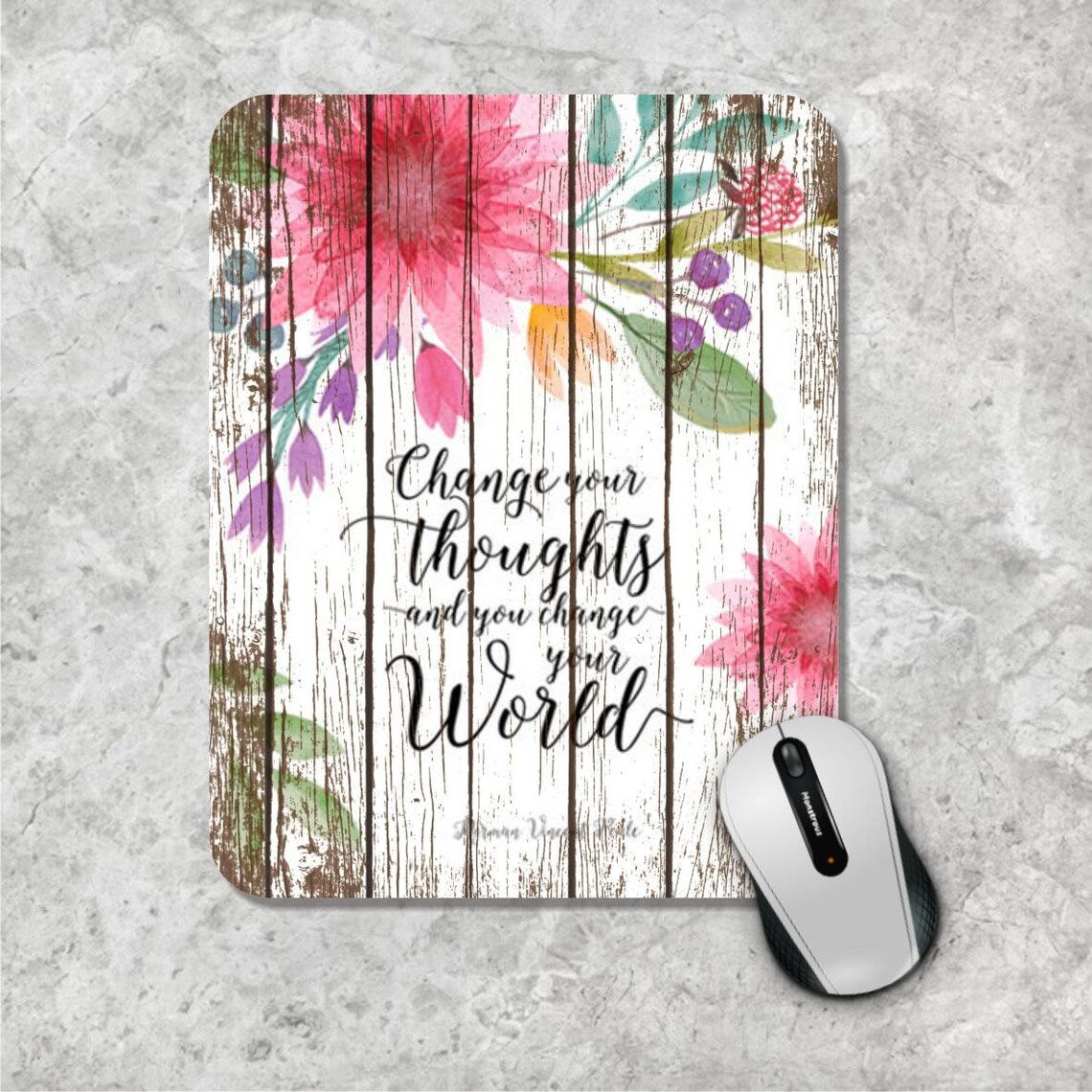 Quote Mousepad Floral Mouse Pad Watercolor Mouse Mat Custom - Etsy