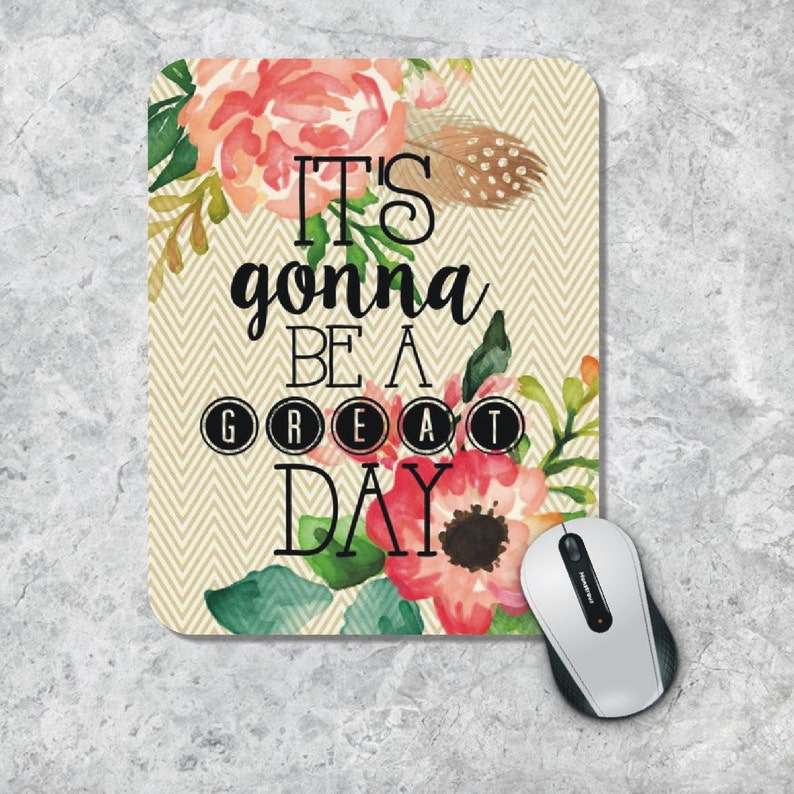 Floral Mousepad Quote Mouse Pad Watercolor Mouse Mat Custom - Etsy
