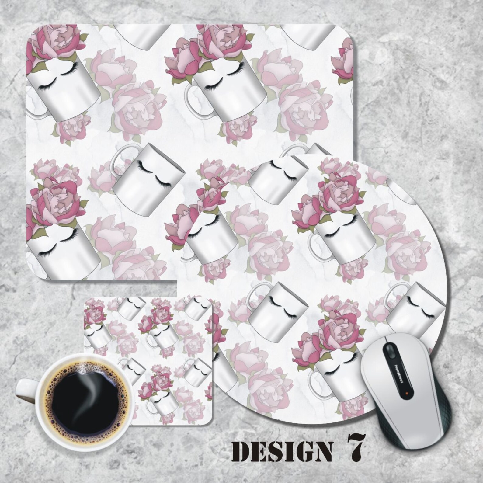 Good Morning Mousepad Monday Coaster Set Croissant Mouse - Etsy