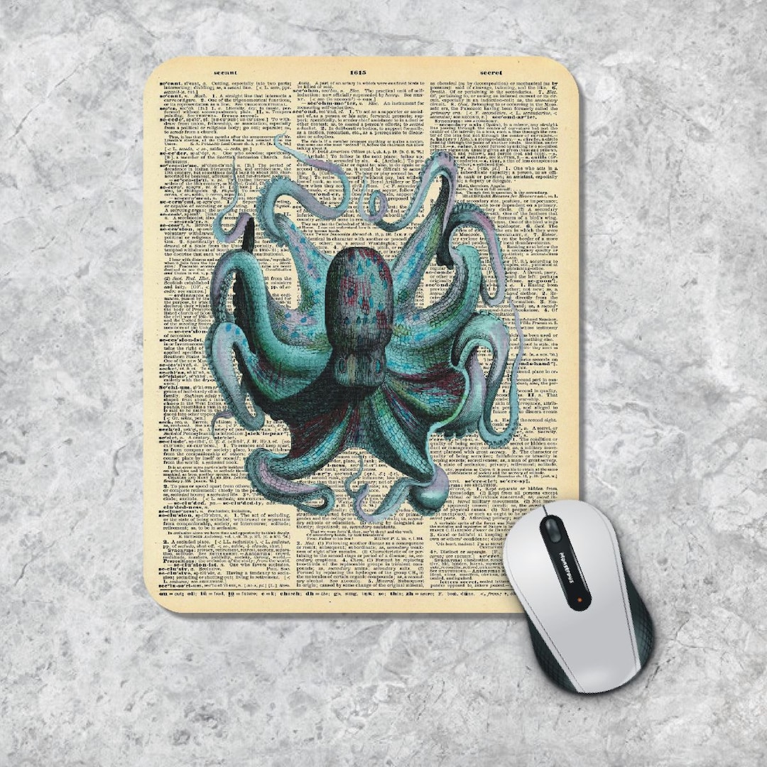 Dictionary Art Mousepad, Octopus Mouse Pad, Seahorse Mouse Mat, Custom ...