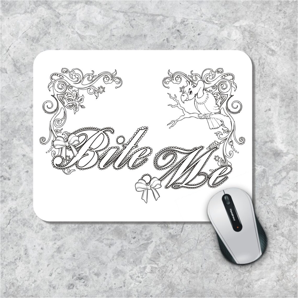 Swear Coloring Mousepad, Adult Mouse Pad, B*te Me Mousepad, Swear Mouse ...