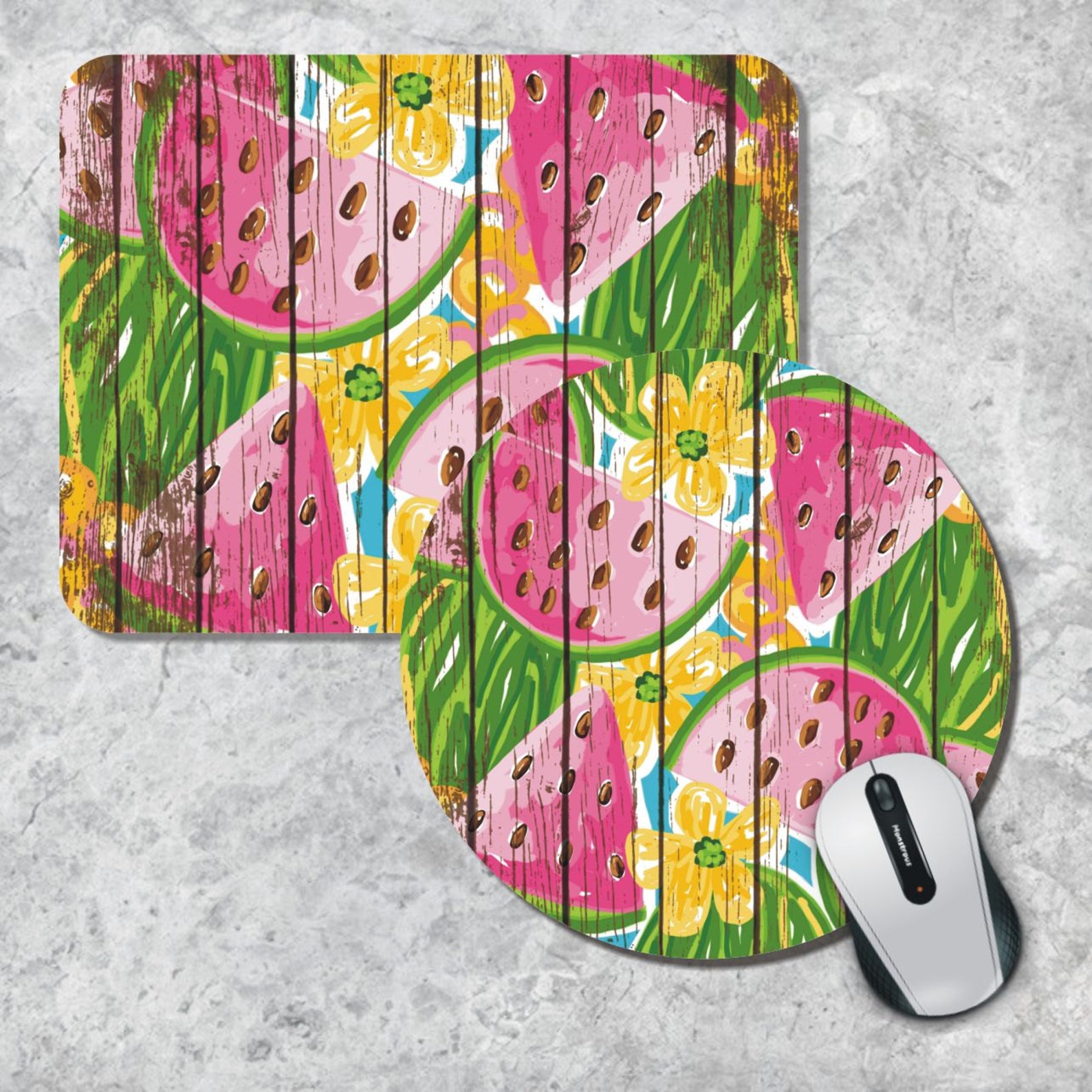 Preppy Watermelon Mousepad Monogram Mouse Pad Watercolor - Etsy