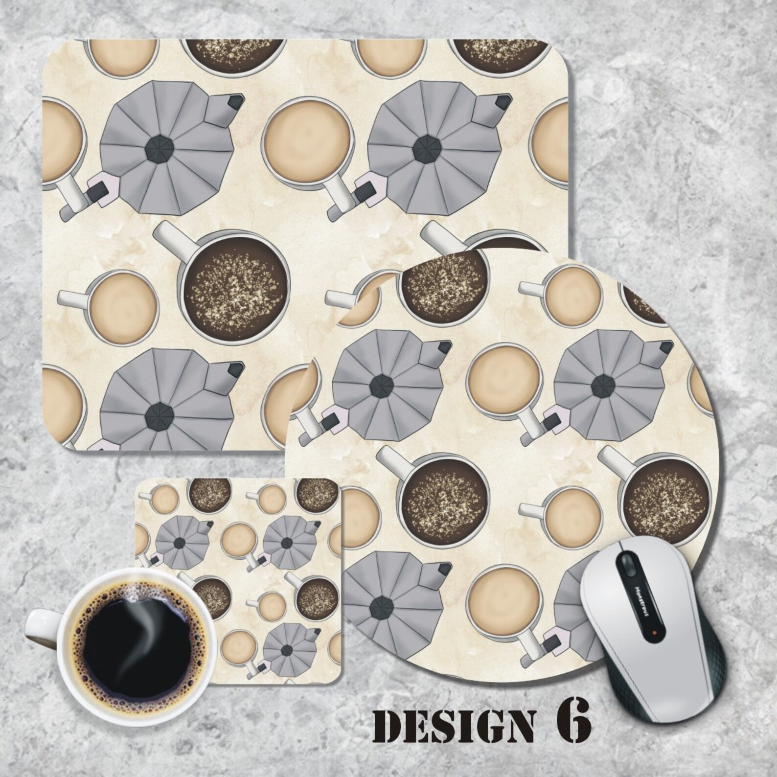 Good Morning Mousepad Monday Coaster Set Croissant Mouse - Etsy