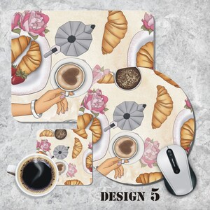 Good Morning Mousepad, Monday Coaster Set, Croissant Mouse Pad ...