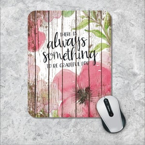Quote Mousepad, Floral Mouse Pad, Round Mouse Pad, Watercolor Mouse Mat ...
