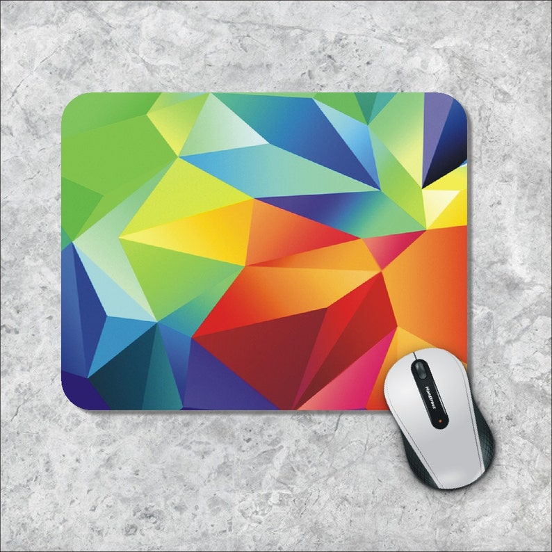 Geometric Mousepad Custom Mousepad Rainbow Mouse Pad - Etsy