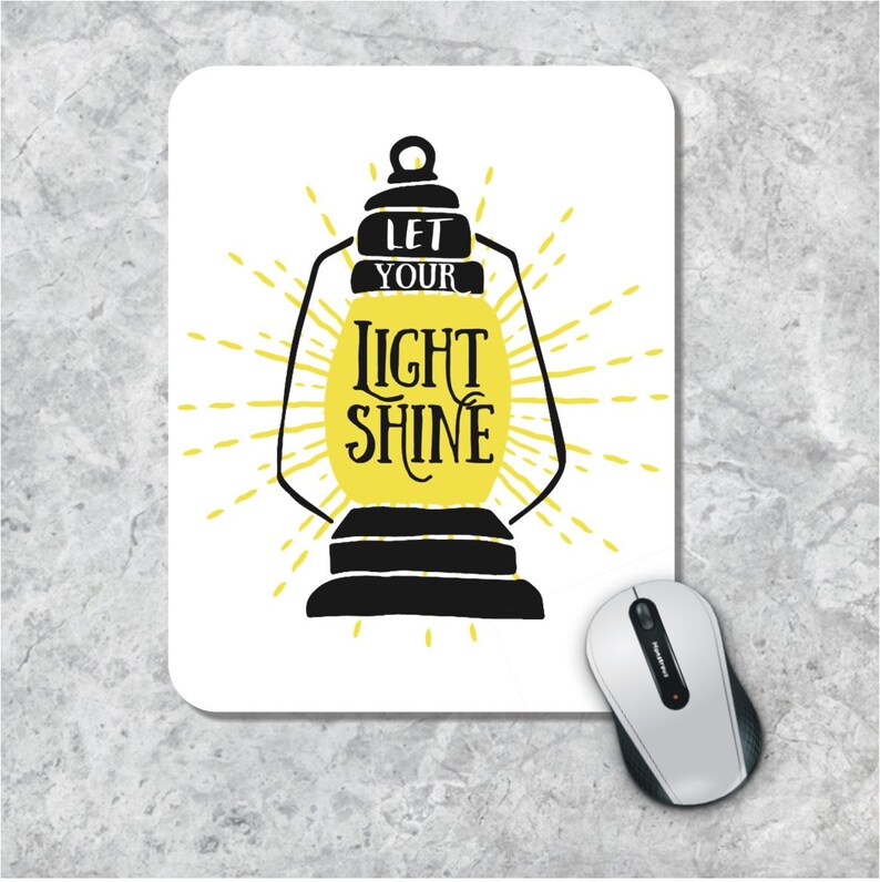 Quote Mousepad Let Your Light Shine Oil Lamp Mouse Pad | Etsy