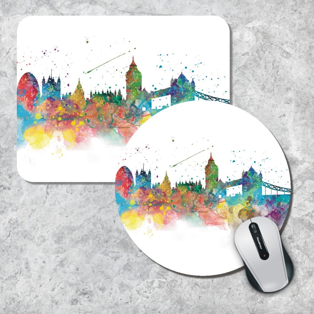 London Mousepad, Skyline Mouse Pad, Watercolor Mouse Mat, London UK ...