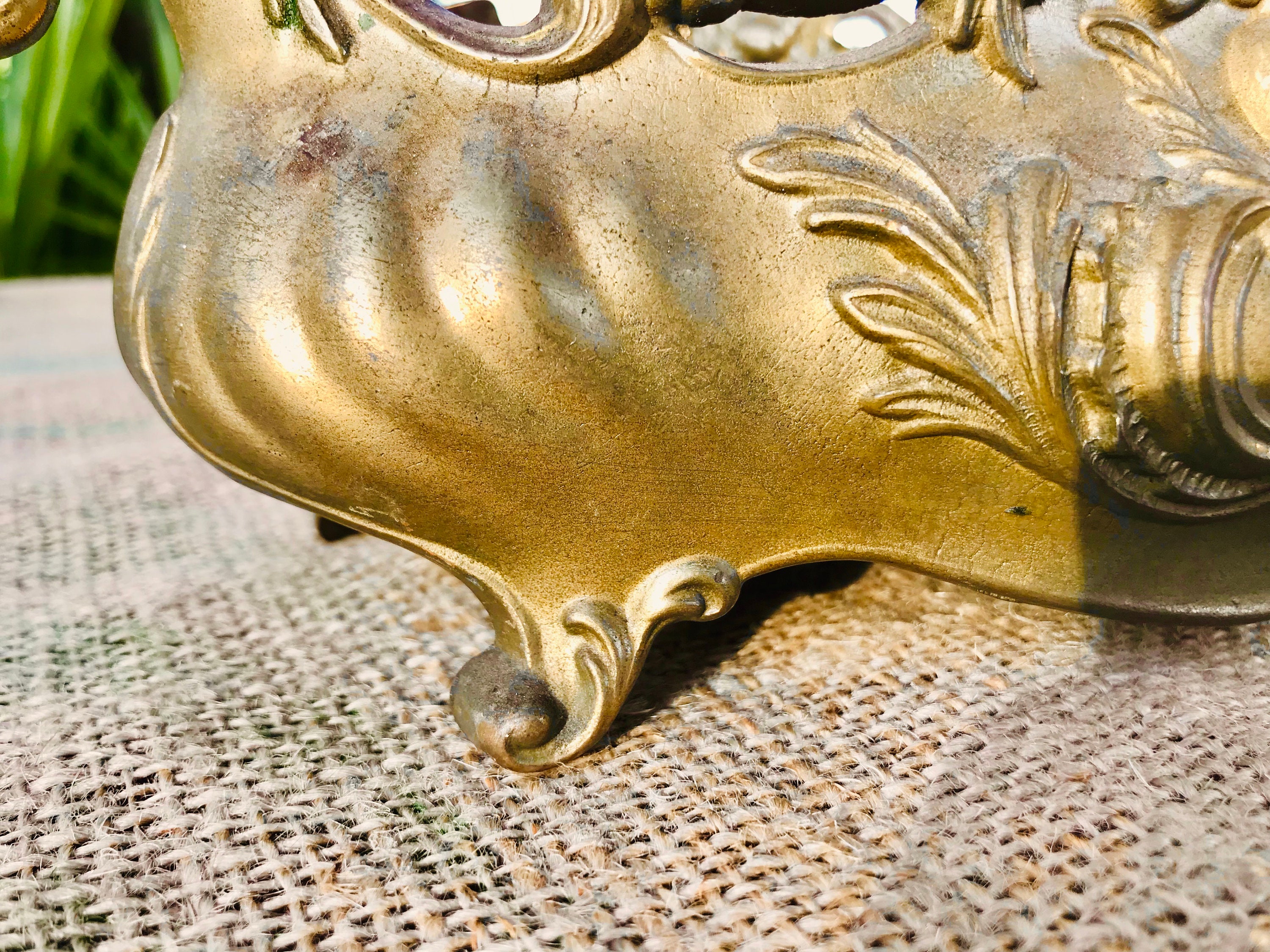 LINDA JARDINERA De BRONCE Art Nouveau Con Pátina Dorada Centro De Mesa ...