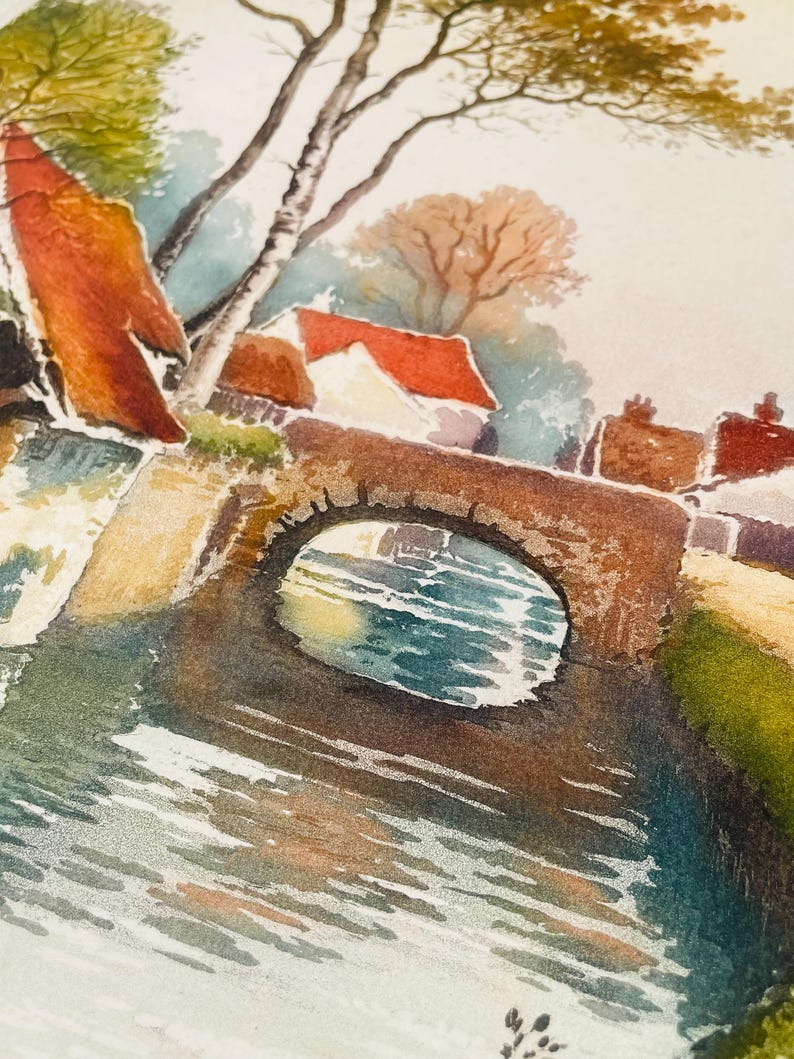 LITOGRAFÍA ANTIGUA De Paisaje FRANCÉS Lámina Ovalada Campestre ...