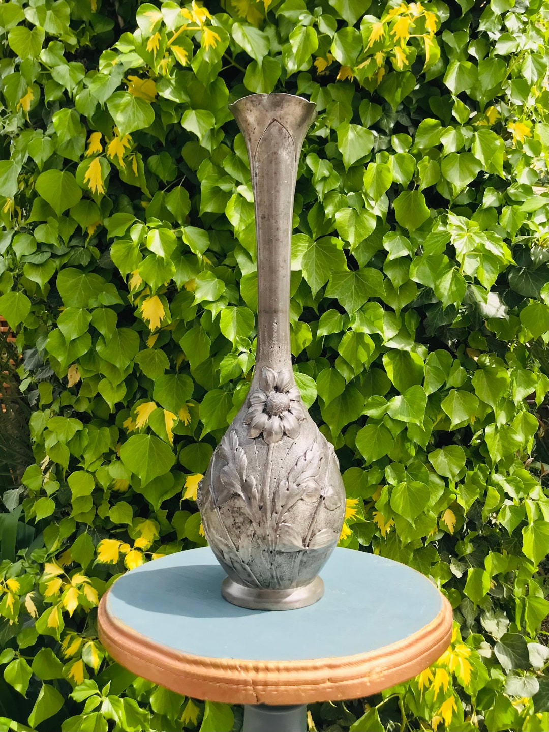 MAGNIFICO JARRON MODERNISTA Con Firma Prevot Florero Art Nouveau De ...