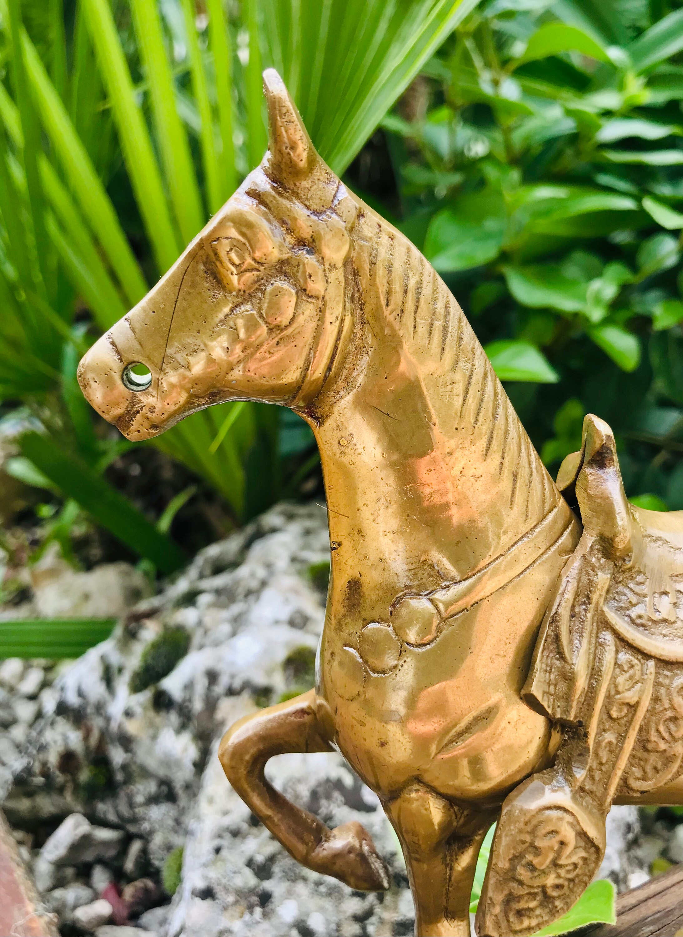 ESTATUILLA De CABALLO De BRONCE Con Montura Decoración Ecuestre Figura ...