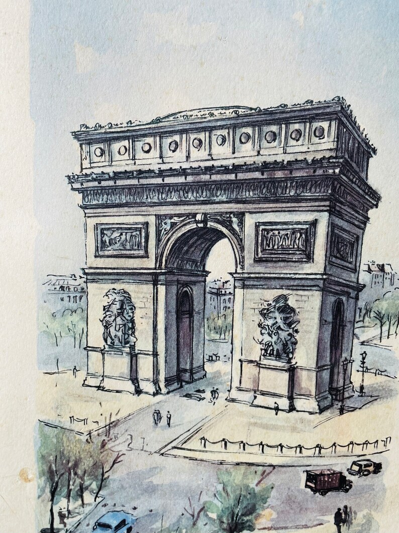 LAMINA PARIS De Rafael Ortiz Alfau Antigua Impresión Original ...