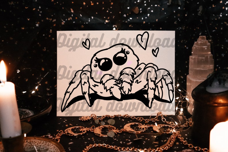 Cute Lovable Jumping Spider Svg Eps Dxf Eps Phiddipus Regius Regal ...