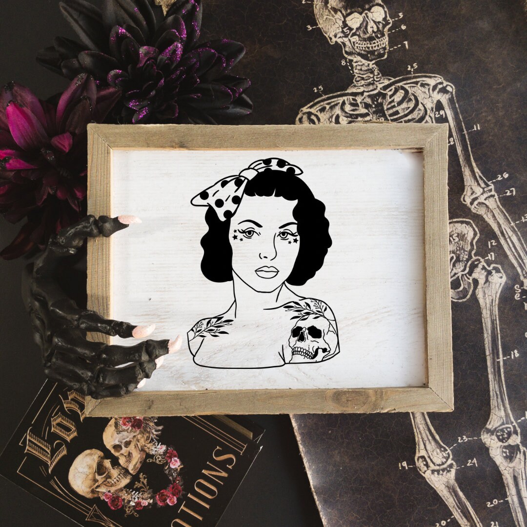 Pin up Girl Svg Png Eps Dxf Tattoo Mama Sexy Vintage Dark Academia ...