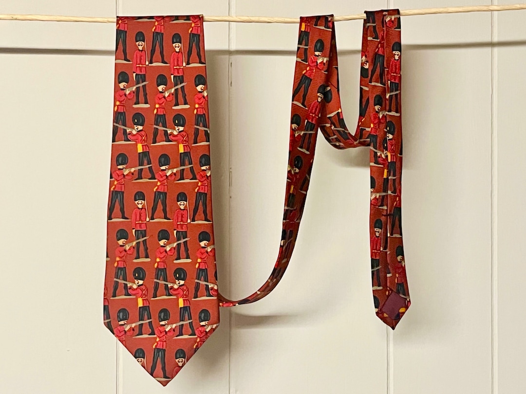 The Red Coats, Vintage Perry Ellis Silk Necktie - Deep Rd + Black ...