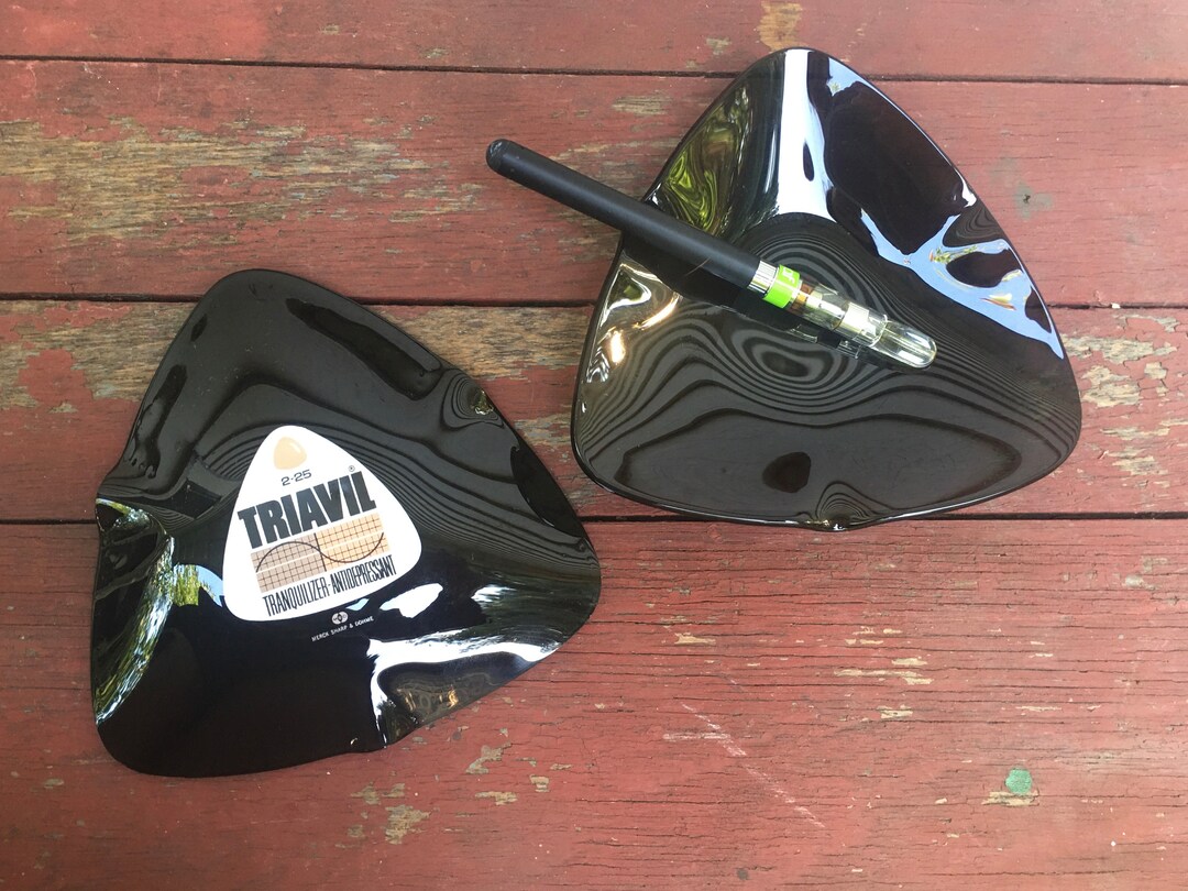 Triavil Antidepressants, Vintage Smoke Glass Ashtrays, Set of 2 - Mommy ...