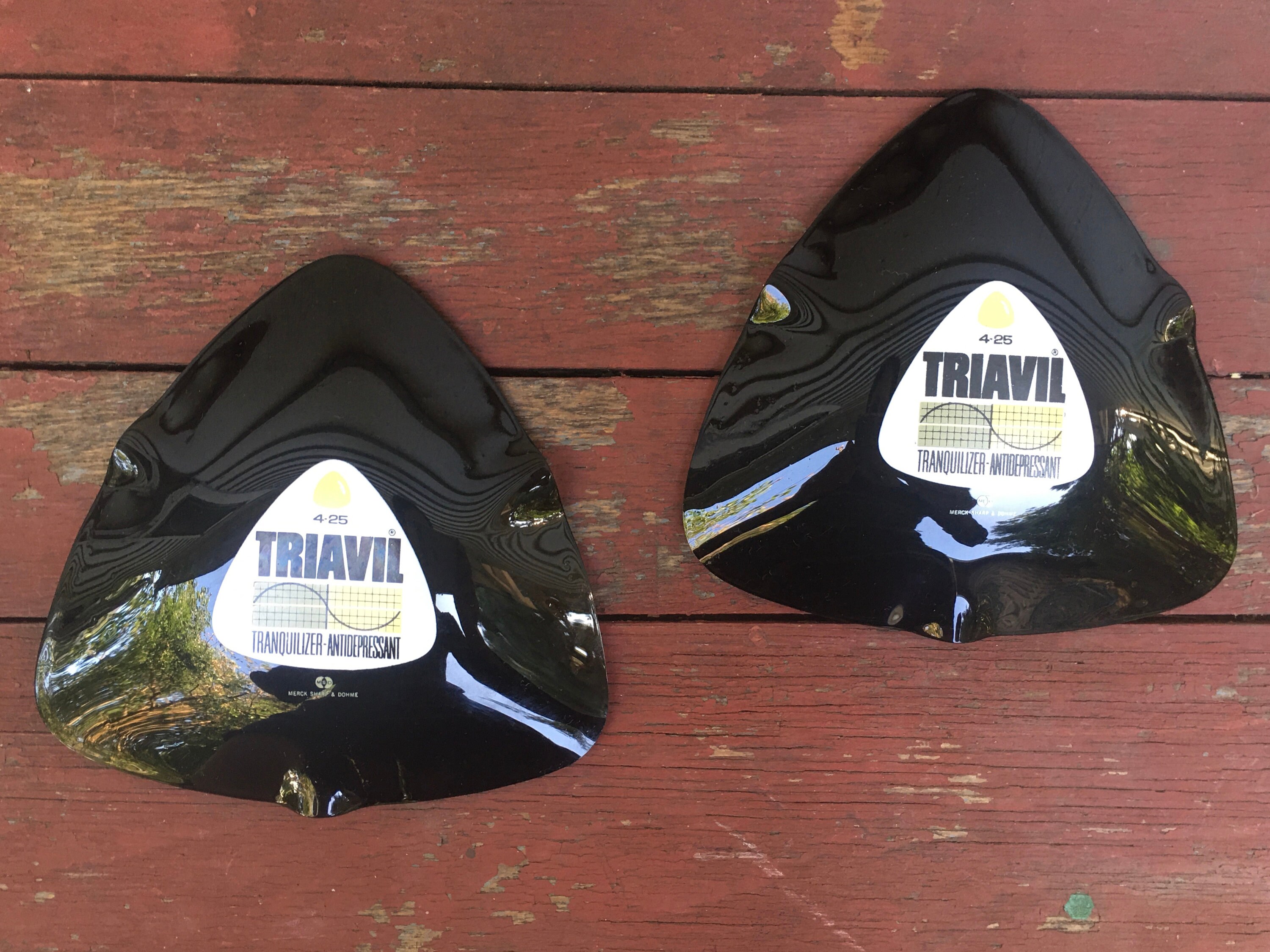 Triavil Antidepressants Vintage Smoke Glass Ashtrays Set of - Etsy